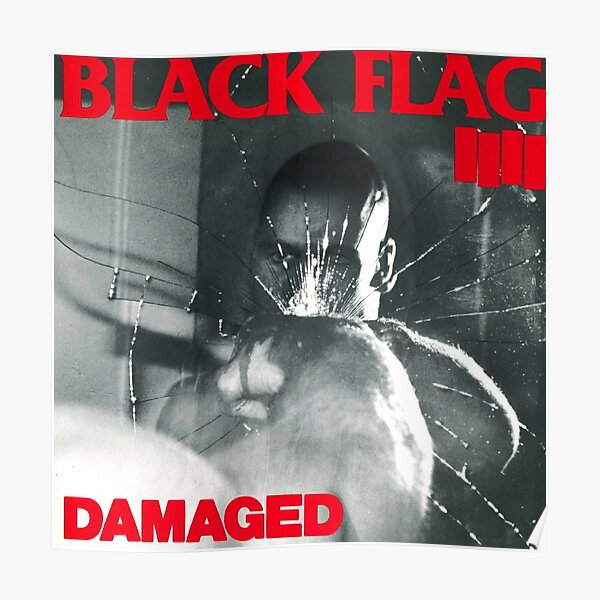 "Damaged Black Logo and Flag" Poster for Sale by gregspringer | Redbubble