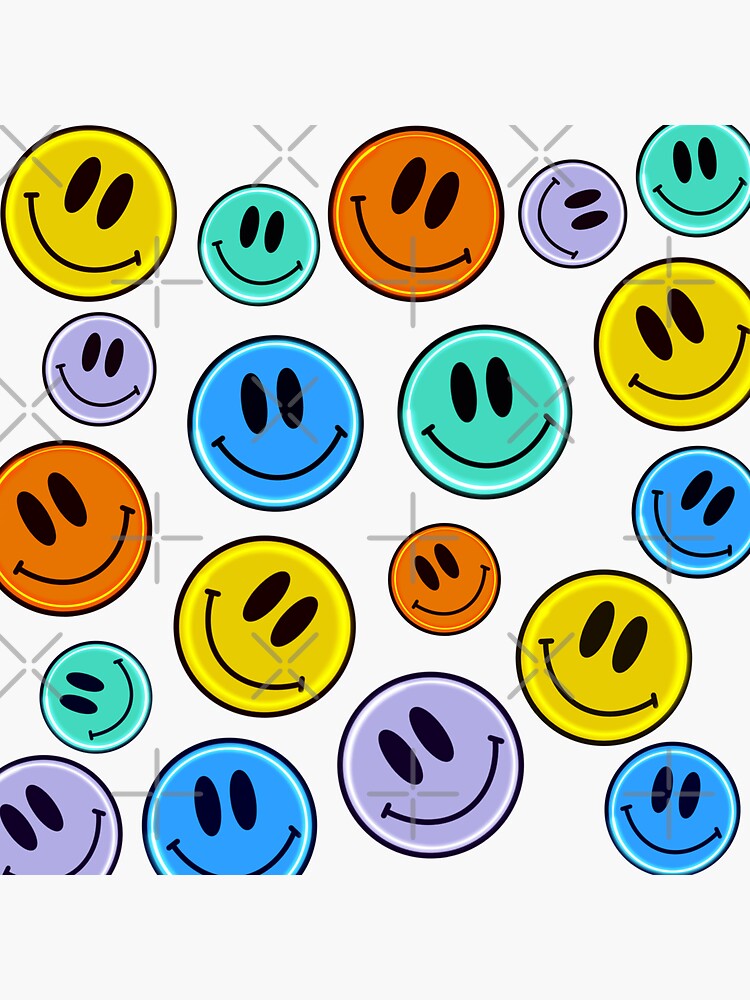 "Groovy Smileys " Sticker for Sale by orchidgd | Redbubble