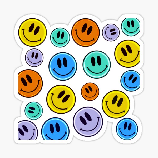 "Groovy Smileys " Sticker for Sale by orchidgd | Redbubble