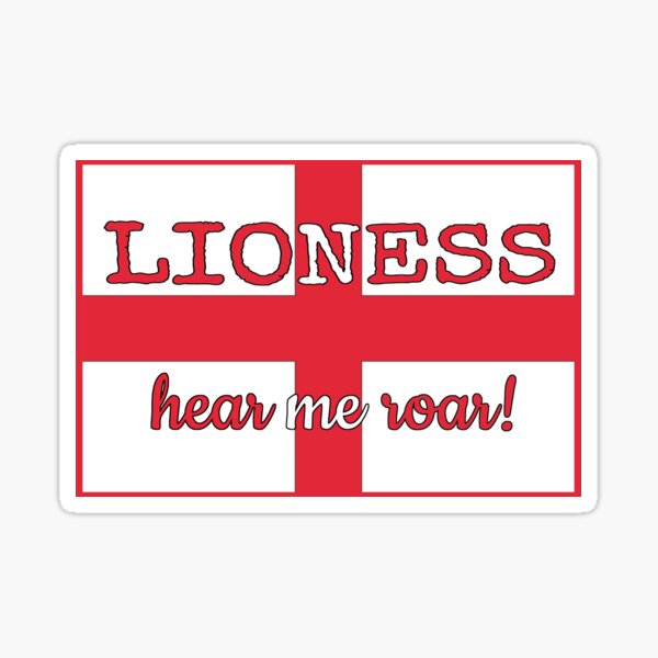"England Flag Lioness Hear Me Roar Female Football Design" Sticker for ...