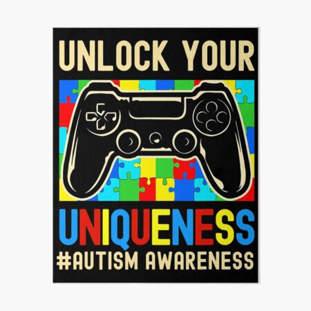 "Unlock Your Uniqueness Autism Awareness Video Game Controller Gamer ...