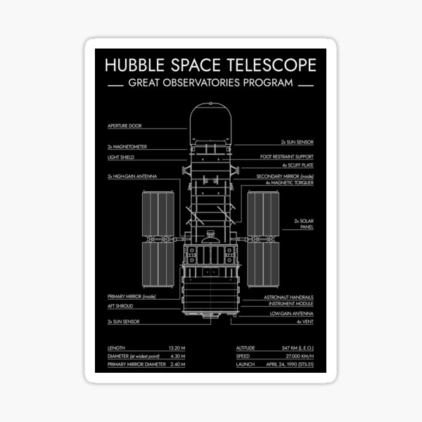 Hubble Stickers Redbubble HUBBLE SPACE TELESCOPE 3D' Poster
