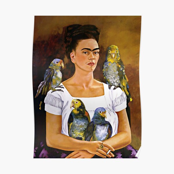 "Frida Kahlo Selbstbildnis Ich und meine Papageien 1941 Kunstdruck ...