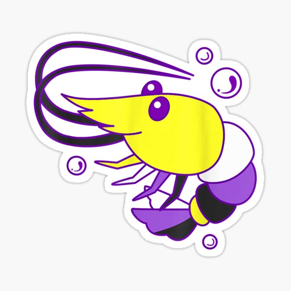 "Cute kawaii non binary shrimp non binary" Sticker for Sale by ...