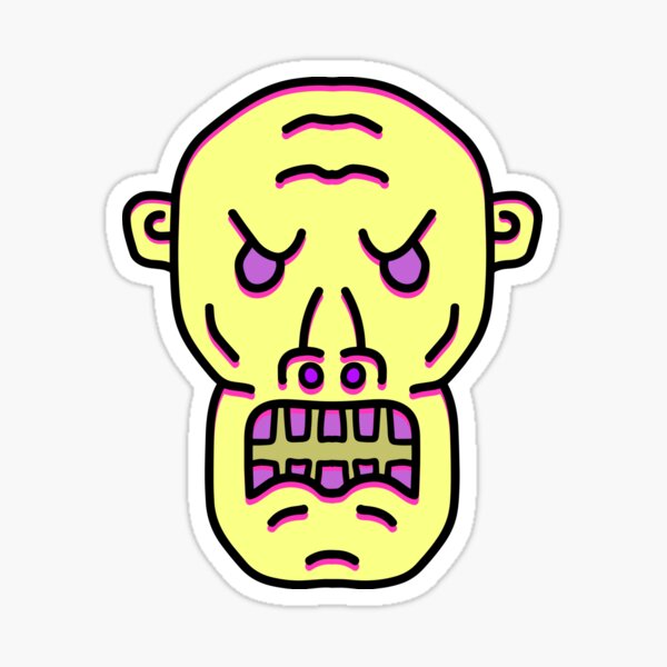 Pegatina «Linda cabeza de monstruo amarillo» de BiGiK | Redbubble