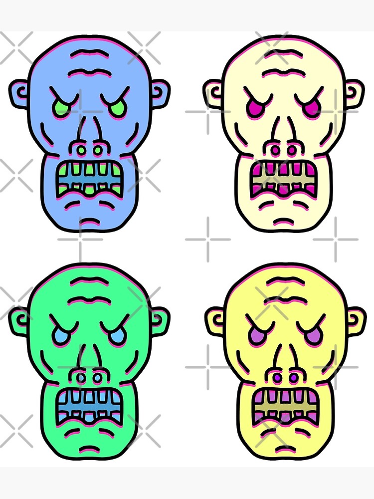 "Cute four zombie heads pack" Poster for Sale by BiGiK | Redbubble