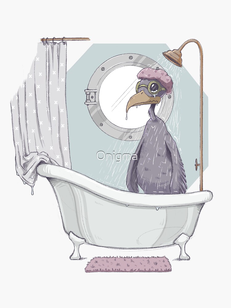"Raven crying in the shower" Sticker for Sale by Onigma | Redbubble