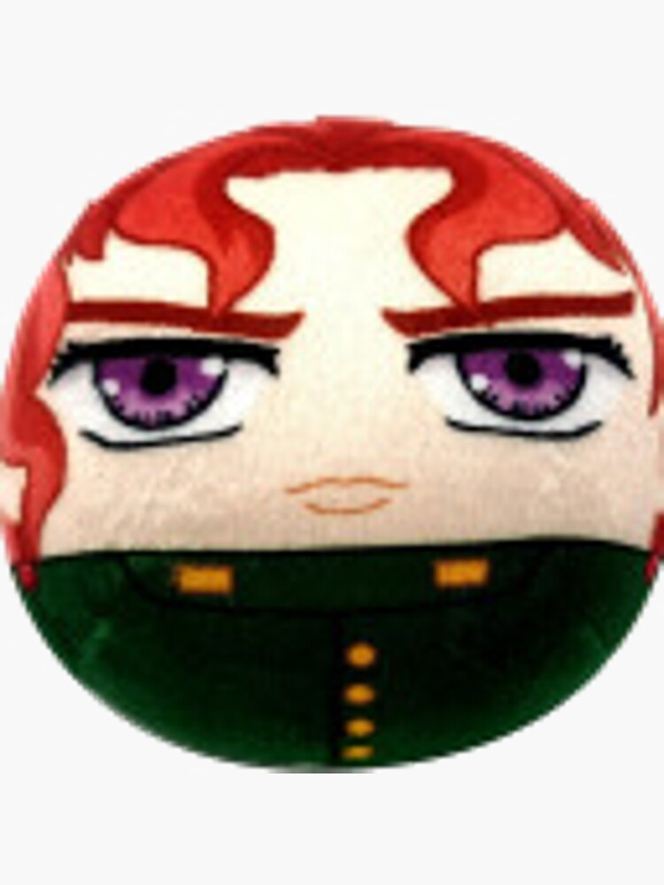 "Round_Kakyoin_plushie.png" Sticker for Sale by hoopdittydo | Redbubble
