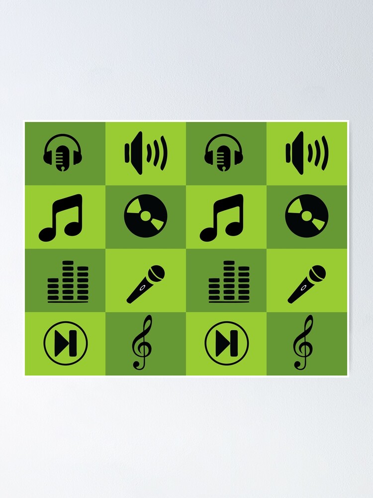 "green music icon" Poster for Sale by MbahBento | Redbubble