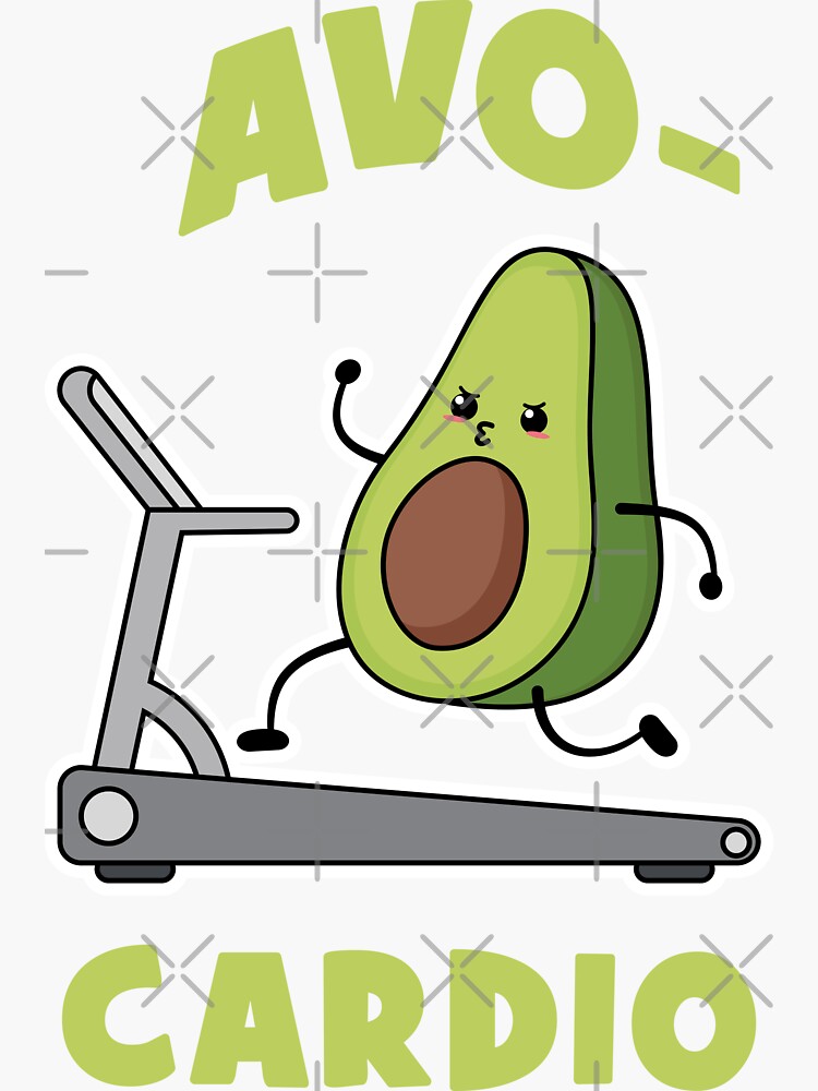 "Avo Cardio - Funny Avocado Workout" Sticker for Sale by gohanflex ...