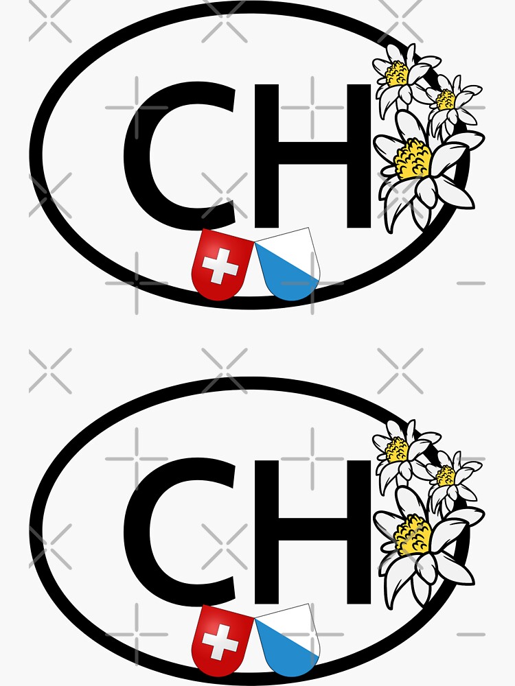 Pegatina «CH Código de país de Suiza con Cantón Zürich - Bandera suiza ...