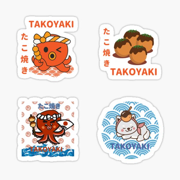 "Takoyaki Set" Sticker for Sale by Bearyredbubble1 | Redbubble