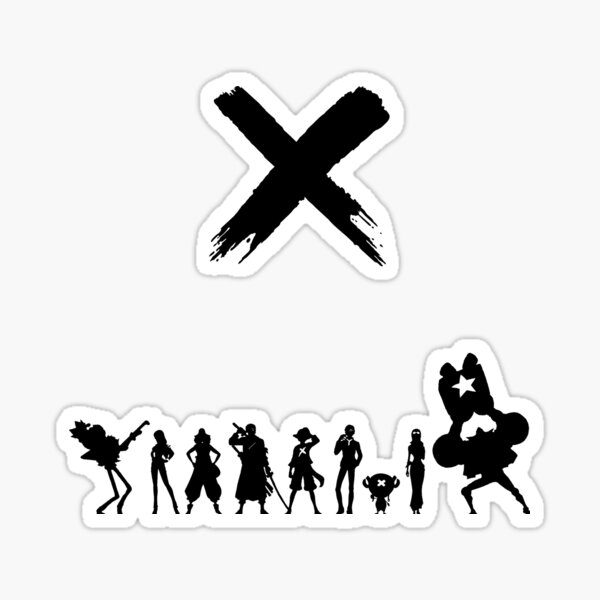 "One Piece: Mugiwara Crew Silhouette T-shirt" Sticker for Sale by Red50 ...