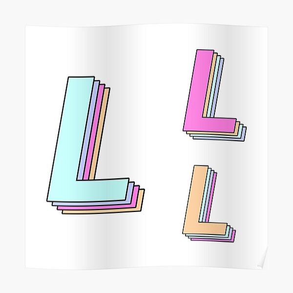 "Retro Letter L Pastel Colorful Alphabet" Poster for Sale by ...