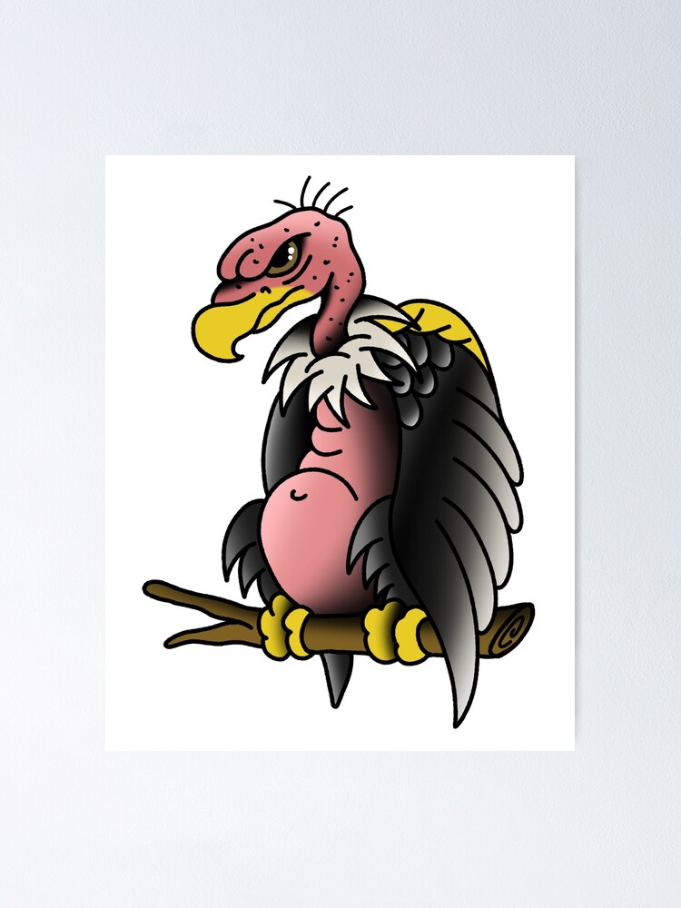 "Bad Vulture Tattoo Design" Poster for Sale by Nick-Gandy-Art | Redbubble