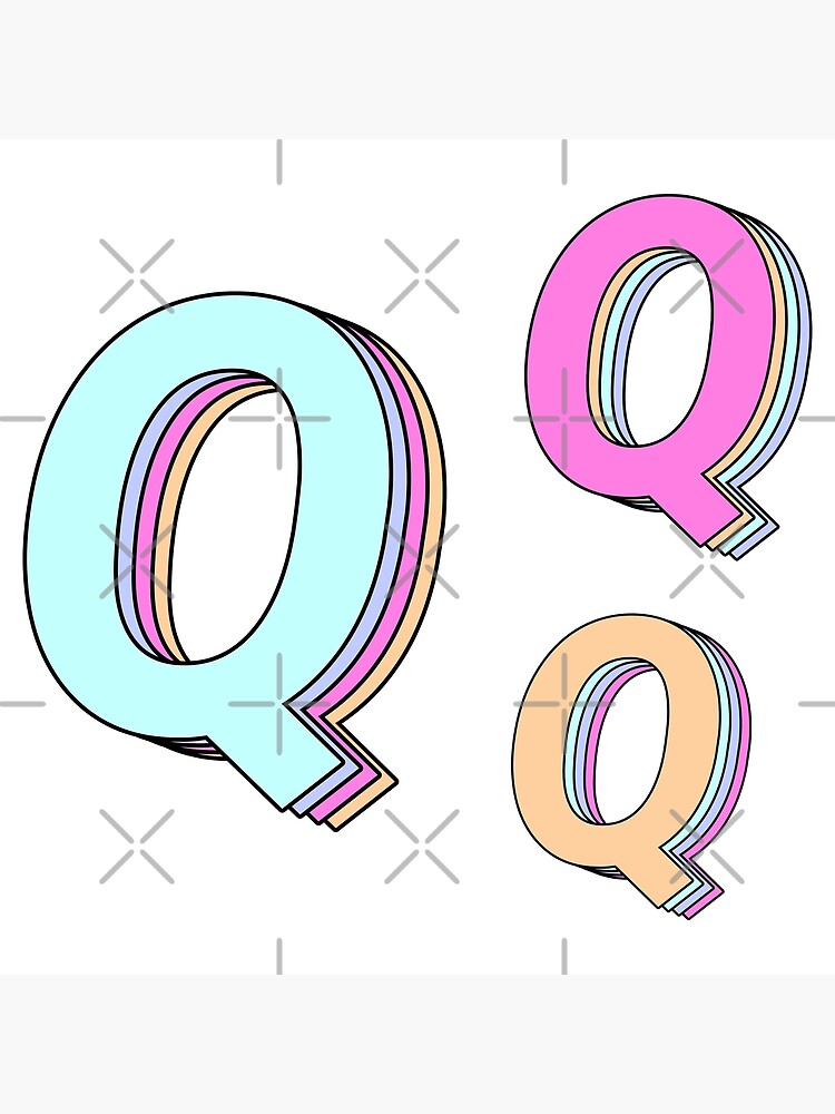 "Retro Letter Q Pastel Colorful Alphabet" Poster for Sale by ...