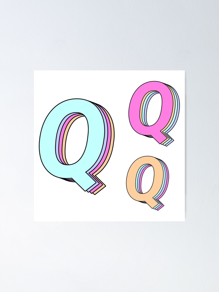 "Retro Letter Q Pastel Colorful Alphabet" Poster for Sale by ...