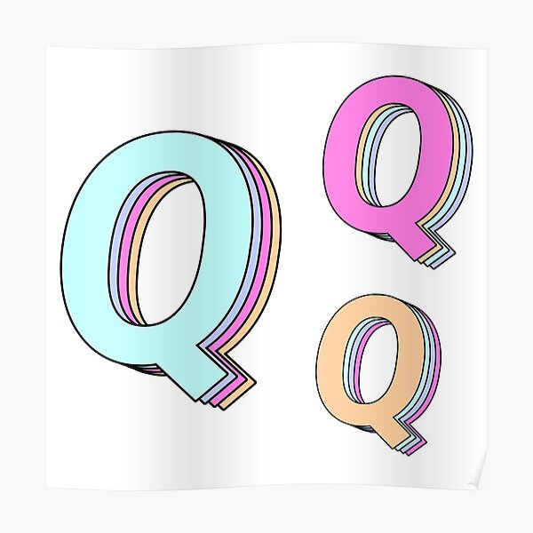 "Retro Letter Q Pastel Colorful Alphabet" Poster for Sale by ...