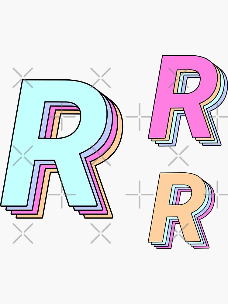 "Retro Letter R Pastel Colorful Alphabet" Sticker for Sale by ...