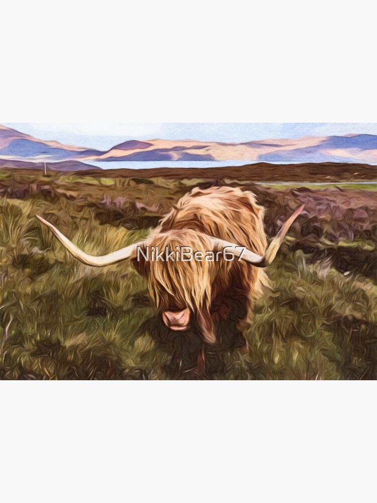 "Scottish Highland Cattle Design" Sticker for Sale by NikkiBear67 ...