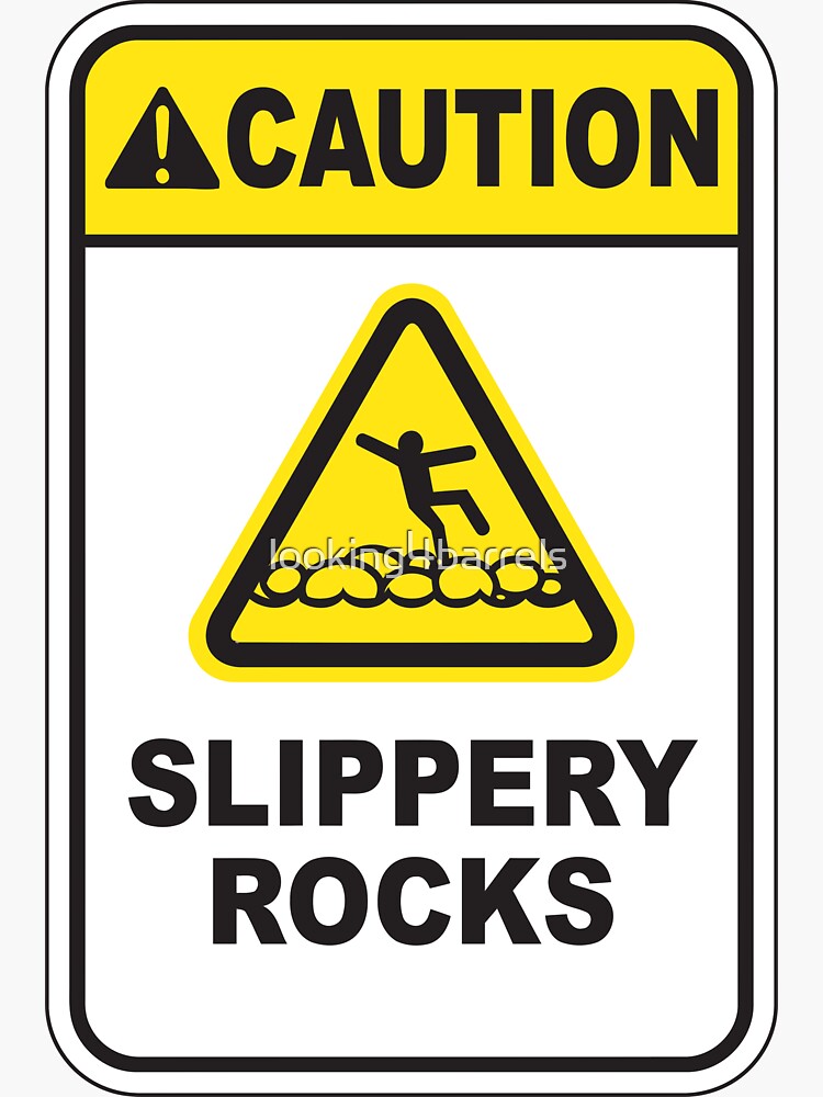 "Slippery Rocks" Sticker for Sale by looking4barrels | Redbubble