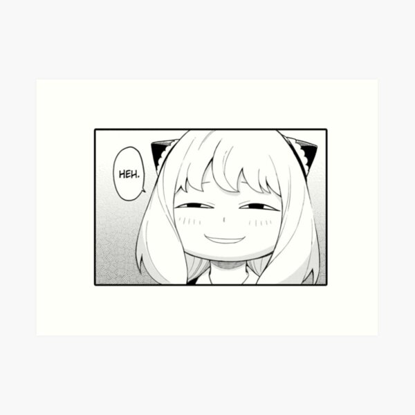 "ANYA SMUG FACE Heh Meme Face Spy x Family" Art Print for Sale by Apis ...