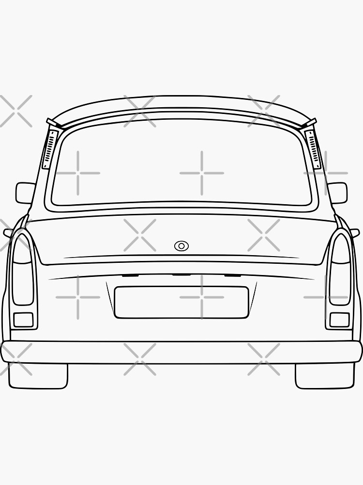 "Trabant 601S rearview black lines" Sticker for Sale by EdimDesign ...