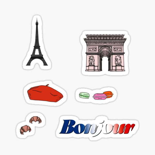 "France sticker set ?? " Sticker for Sale by paulina-h | Redbubble
