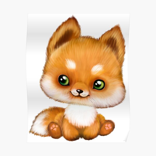 "Cute Little Fox Clipart " Poster for Sale by BelNad | Redbubble