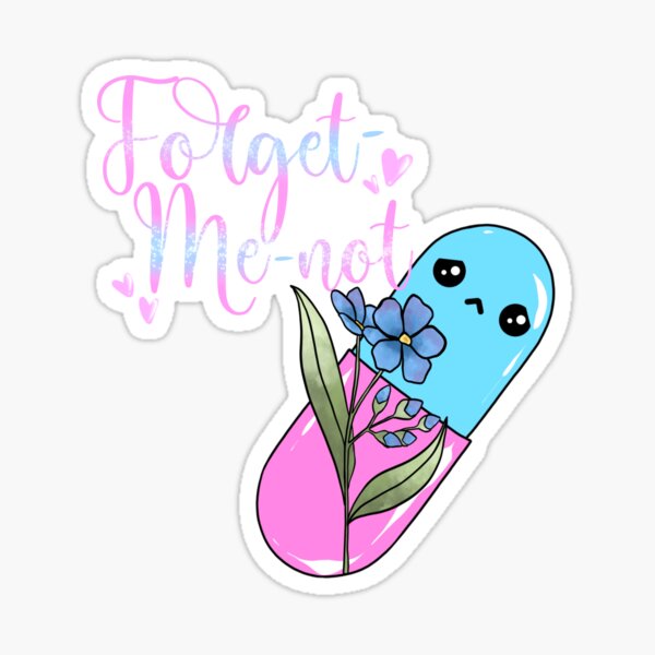 "Forget Me Not Capsule" Sticker for Sale by nekogasuki | Redbubble