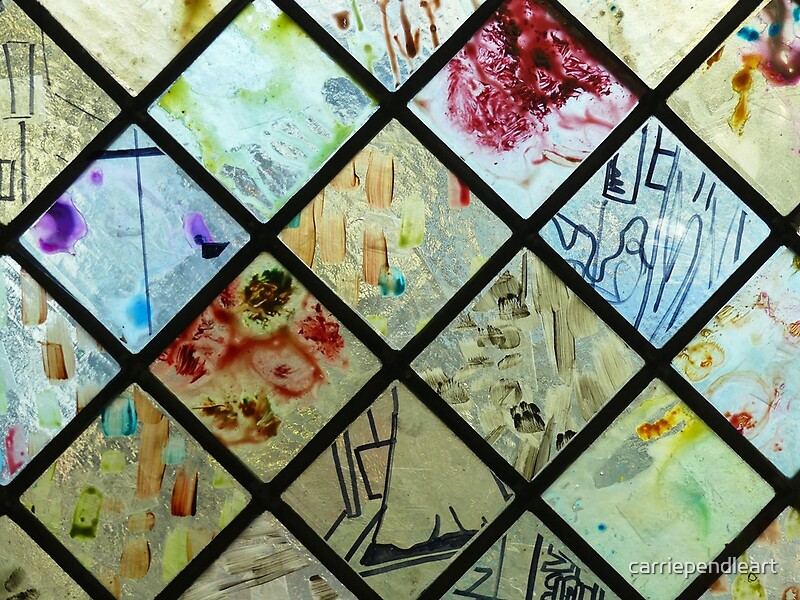 "COLOURFUL STAINED GLASS WINDOW PRINT." by carriependleart | Redbubble