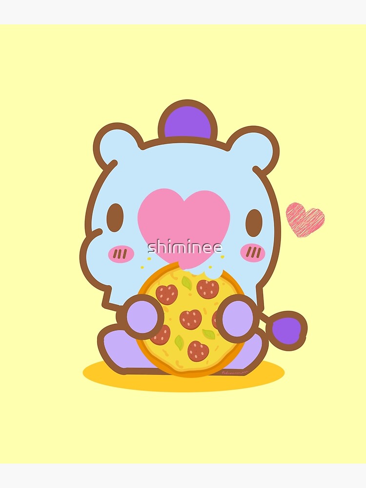 "Cute BTS BT21 Character Minini Mang | Pizza Lover | Gift for BTS ARMY" Art Print for Sale by ...