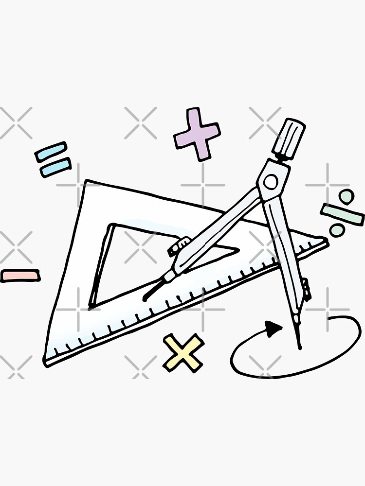 "Math set sticker education illustration" Sticker for Sale by cmaxim ...