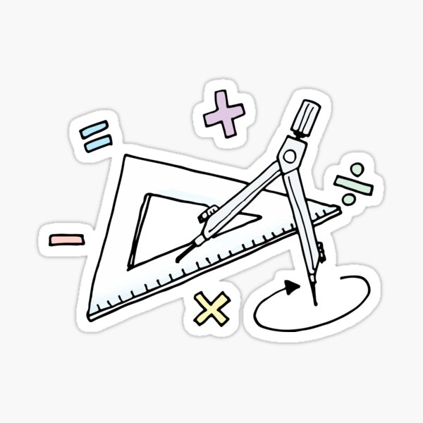 "Math set sticker education illustration" Sticker for Sale by cmaxim ...