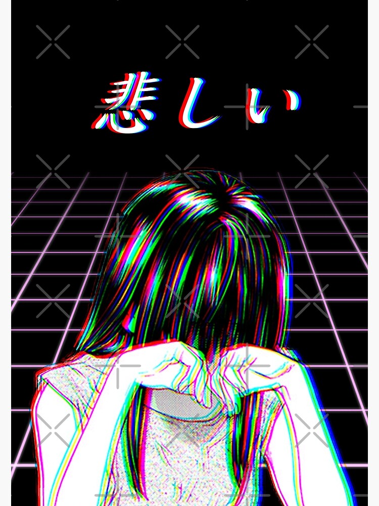 "SAD JAPANESE MANGA AESTHETIC W/ BACKGROUND" Art Print for Sale by ...