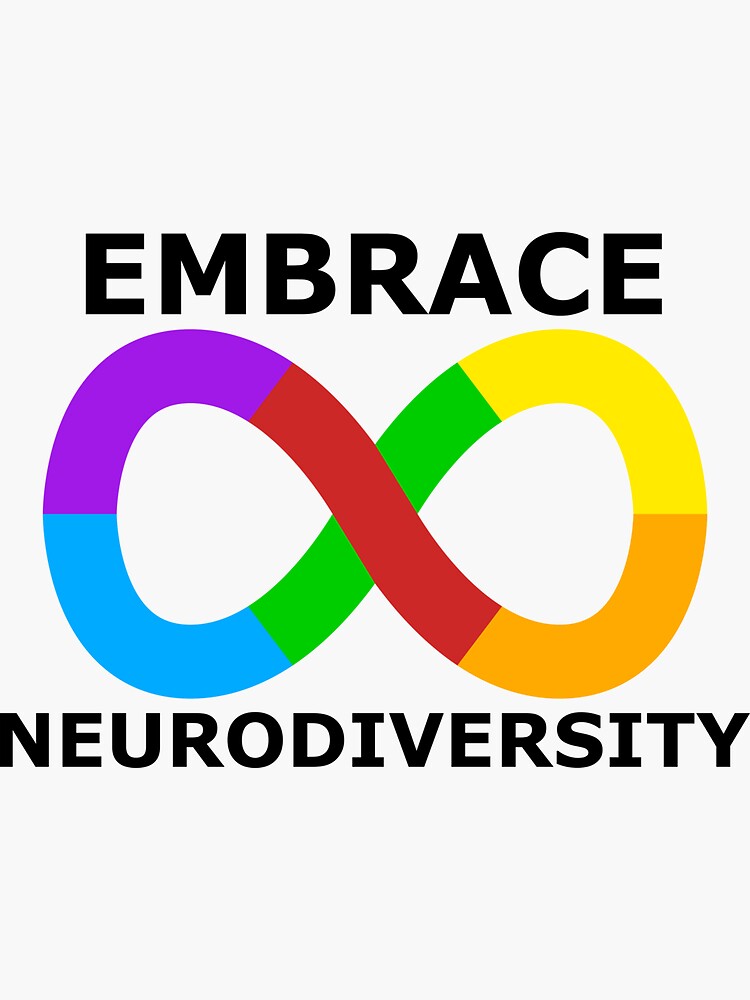 "Neurodiversity: Embrace" Sticker for Sale by Awesomecat42 | Redbubble