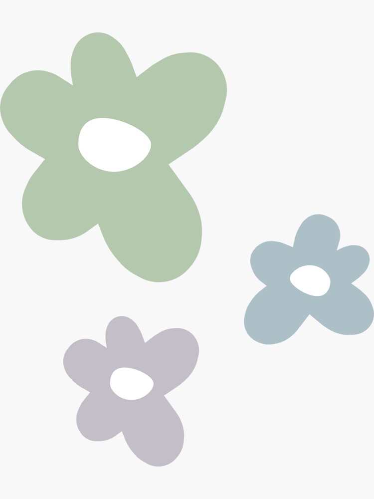"Three indie pastel flowers" Sticker for Sale by inside96 | Redbubble