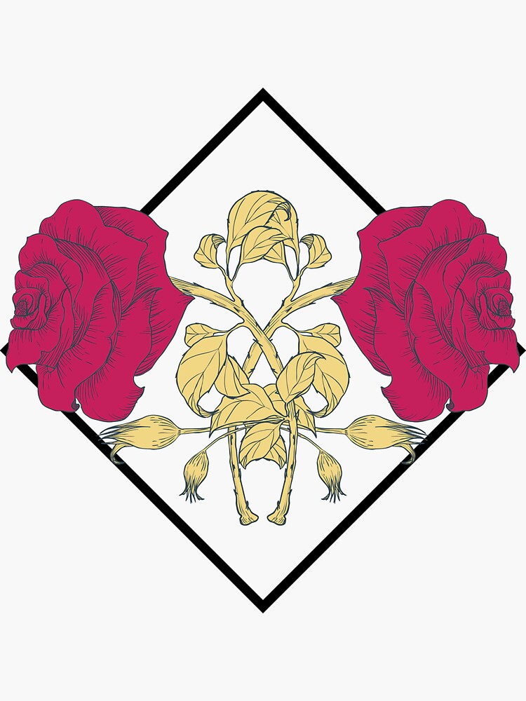 "crossed roses" Sticker for Sale by Vinnies13 | Redbubble