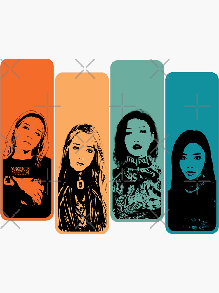 "MAMAMOO Colorful Retro silhouette" Sticker for Sale by AliffStudio ...