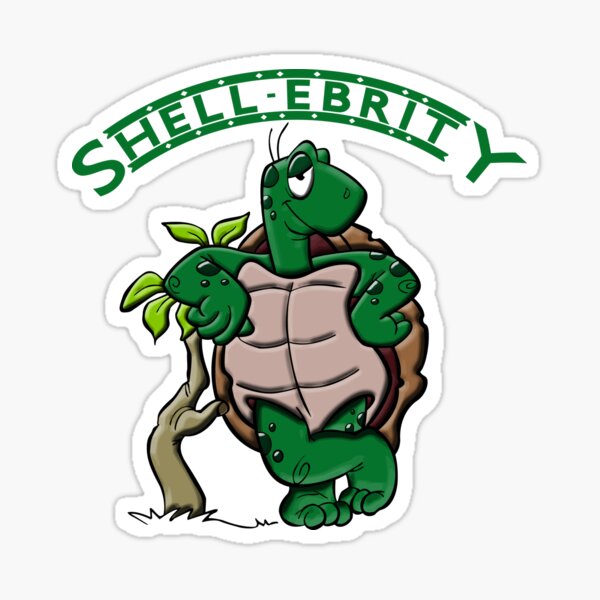 "Shellebrity Turtle | Funny turtle pun" Sticker for Sale by WizzyGFX ...