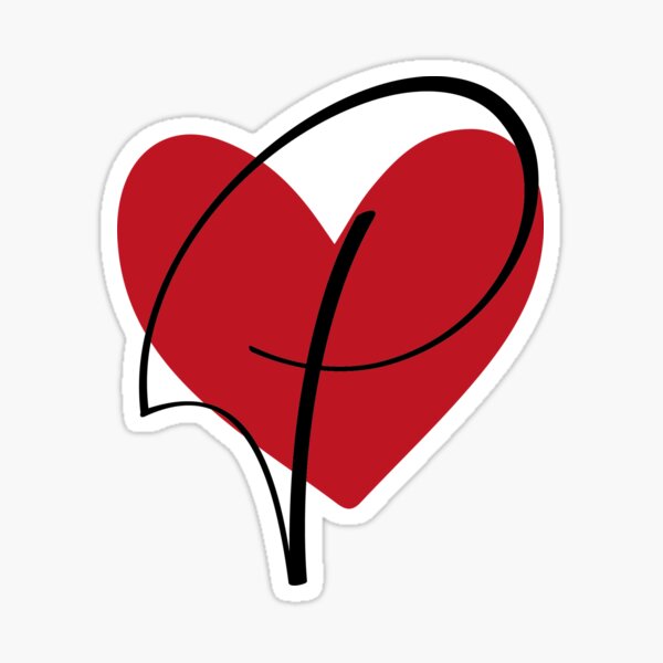 Pegatina «Corazón con letra P inicial» de medbdj | Redbubble
