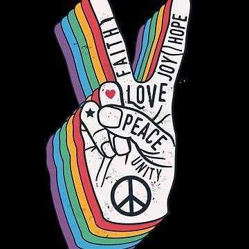 "Peace Love Unity Faith Joy Hope " Sticker for Sale by looking4barrels ...