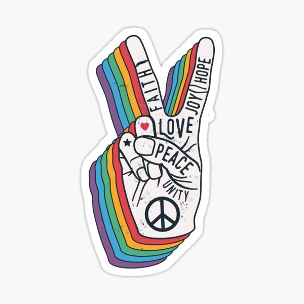 "Peace Love Unity Faith Joy Hope " Sticker for Sale by looking4barrels ...
