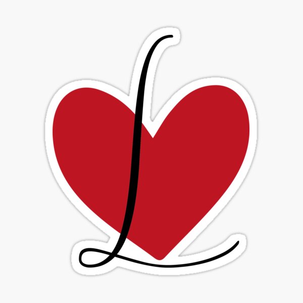 Pegatina « Corazón Con Letra L Inicial» de medbdj | Redbubble