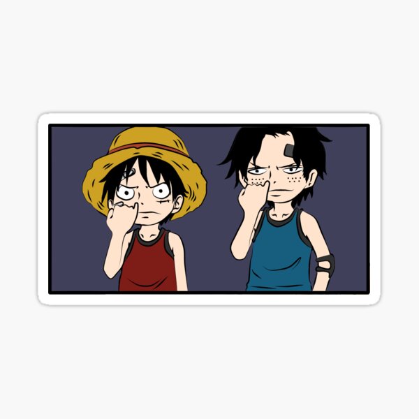 "One Piece Anime_Luffy_Ace" Sticker for Sale by Infinirish | Redbubble