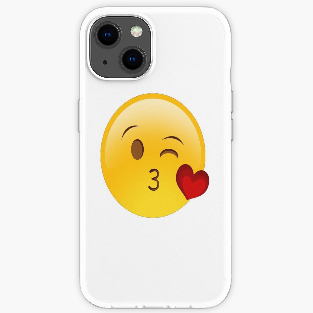 "Lipstick Emoji Kissy Face Kiss Happy Smiley Heart" iPhone Case for ...