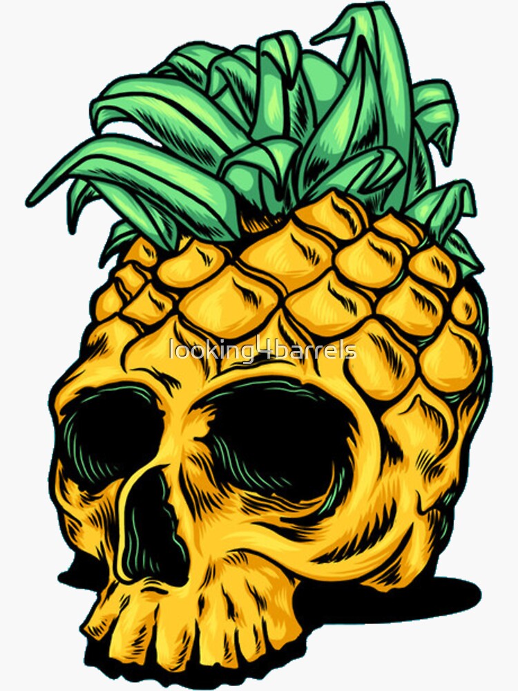 "Best Pineapple Skull" Sticker for Sale by looking4barrels | Redbubble