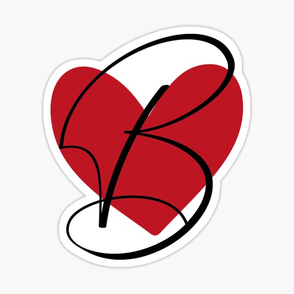 Pegatina « Corazón Con Letra B Inicial» de medbdj | Redbubble