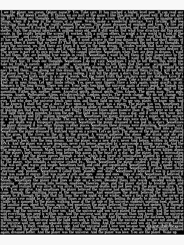 "Minecraft End Poem (style2)" Poster for Sale by QuotableYou | Redbubble