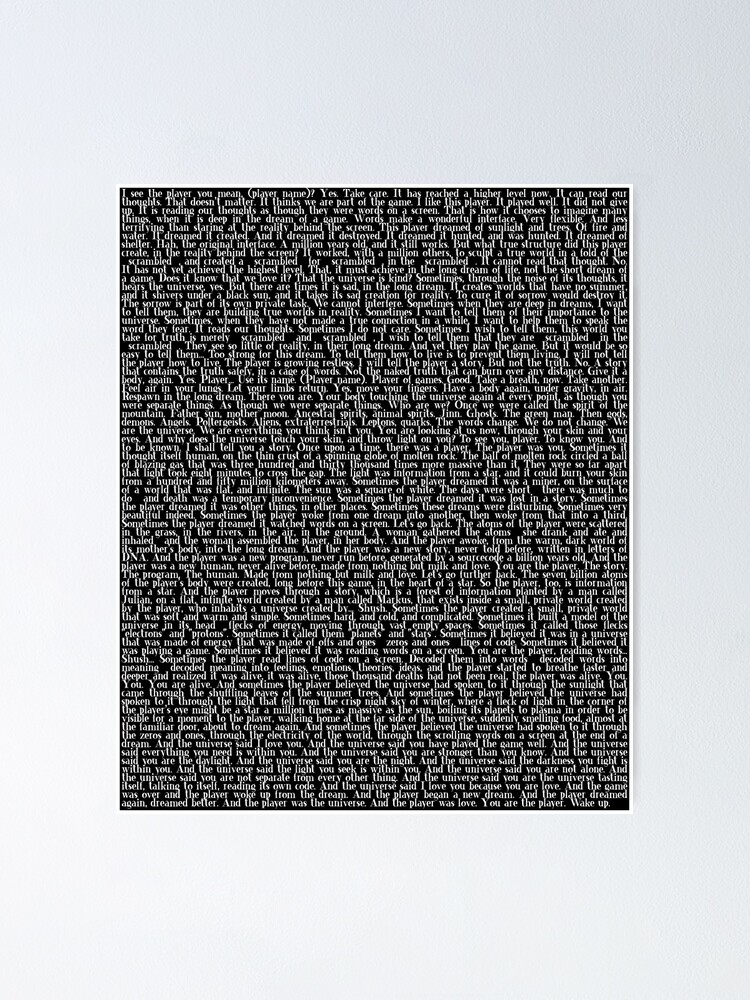 "Minecraft End Poem (style2)" Poster for Sale by QuotableYou | Redbubble